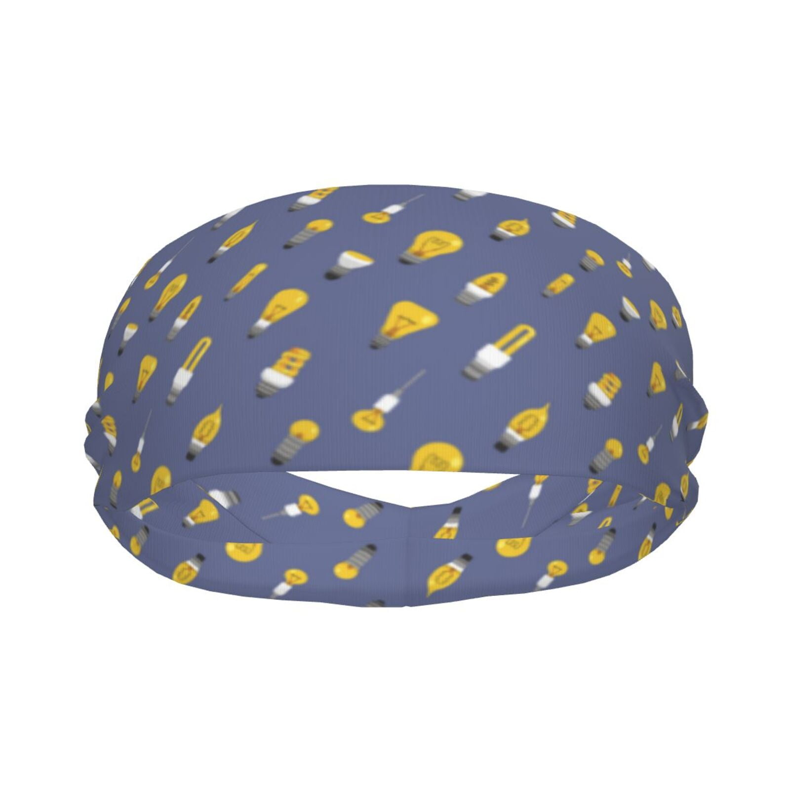 blue Light Bulb Pattern Sports Headbands for Men/Women Workout Headband ...