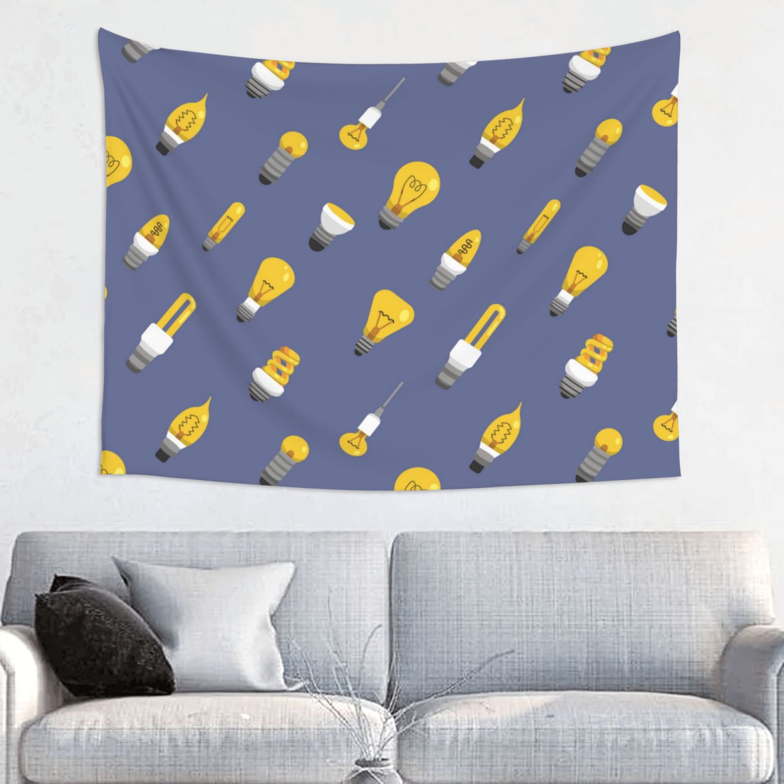 blue Light Bulb Pattern Tapestry for Bedroom - Tapestry Wall Hanging ...