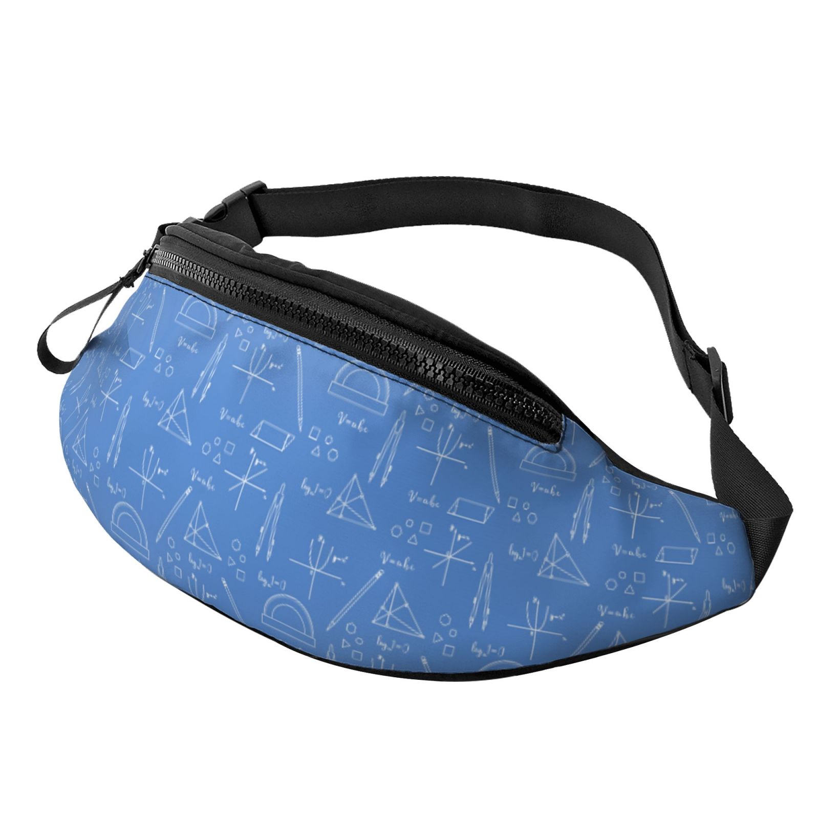 blue Math Print ruler Fanny Packs Waist Bag Crossbody Bags for Women ...