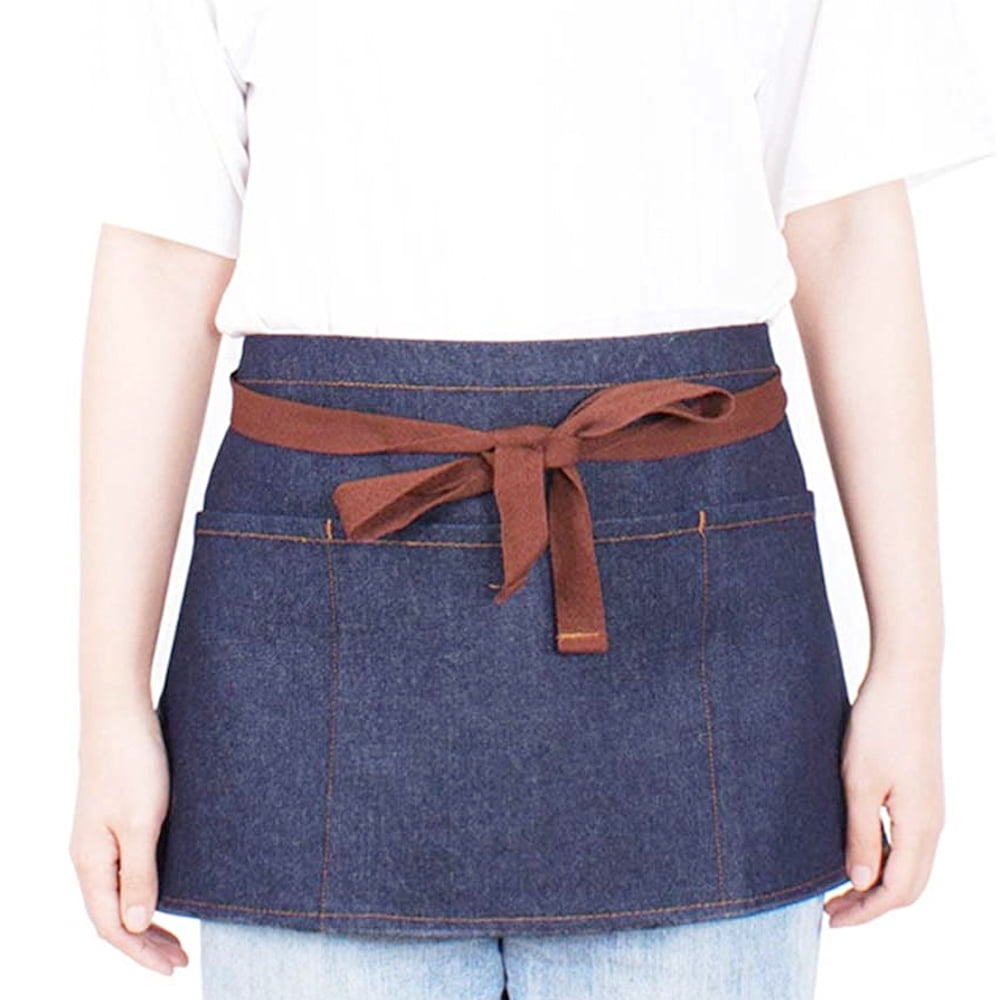 blue Neutral waist denim apron for home and kitchen, chef denim apron ...