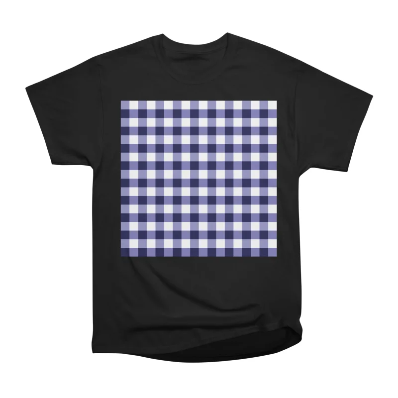 blue and white check gingham pattern T-Shirt Tee Gift For Him Merch For ...