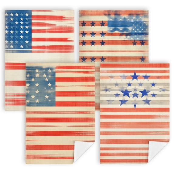 blue and white kitchen towels an american flag with a grunge effect on ...