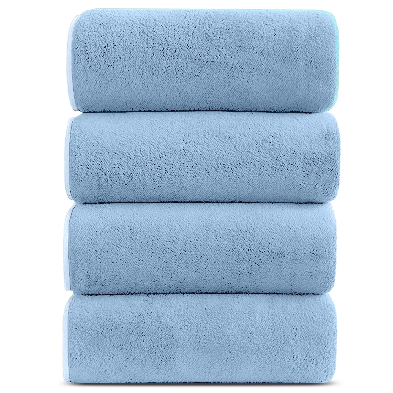 Bath Towels Pack of 4, Larger & Light Bath Towels 28 x 55 Inches, 100% ...