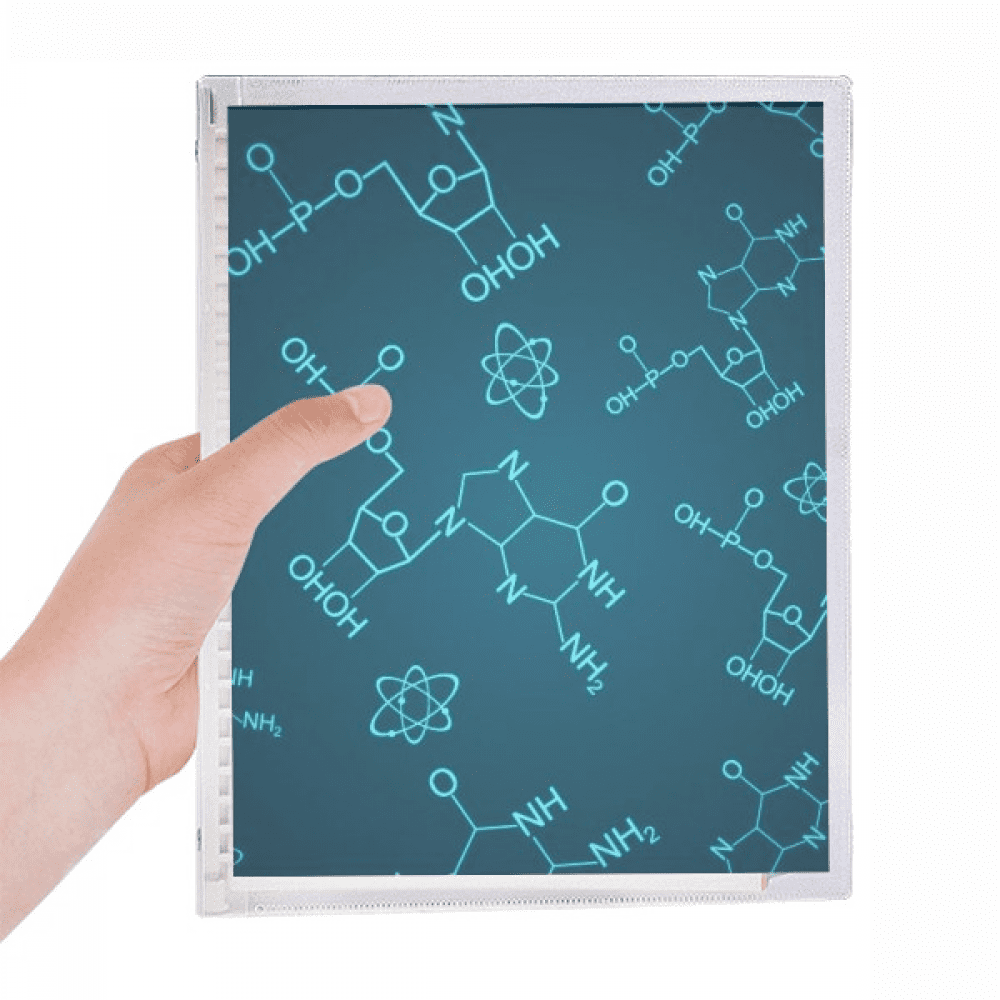 blue checal molecular structure illustration notebook loose diary ...