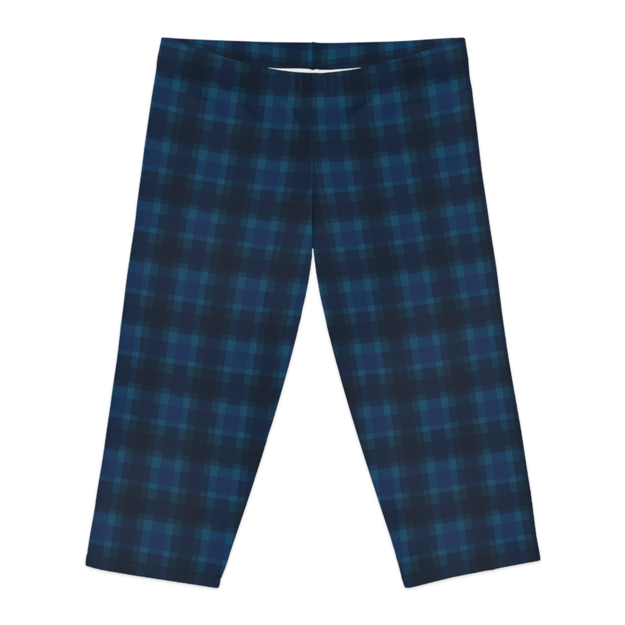 blue checkers Women's Capri Leggings - Walmart.com