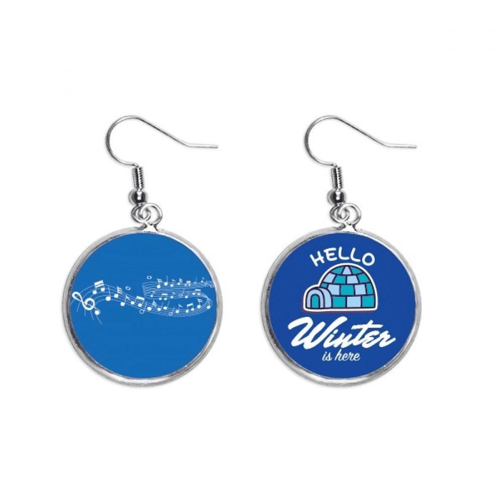 blue flappg music 5-le staff dangle drop winter ice earring jewelry ...