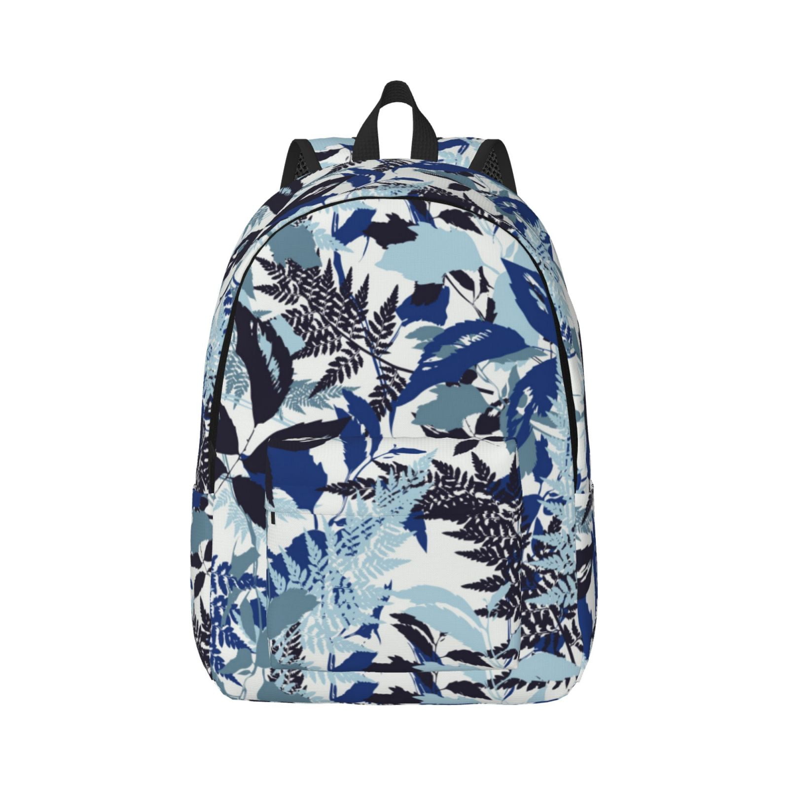 blue flower_A Backpack for School, Canvas Backpack, Bookbag School ...