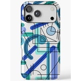 blue geometry H541, Case for iPhone 17 16 15 14 13 12 11 Pro Max ...