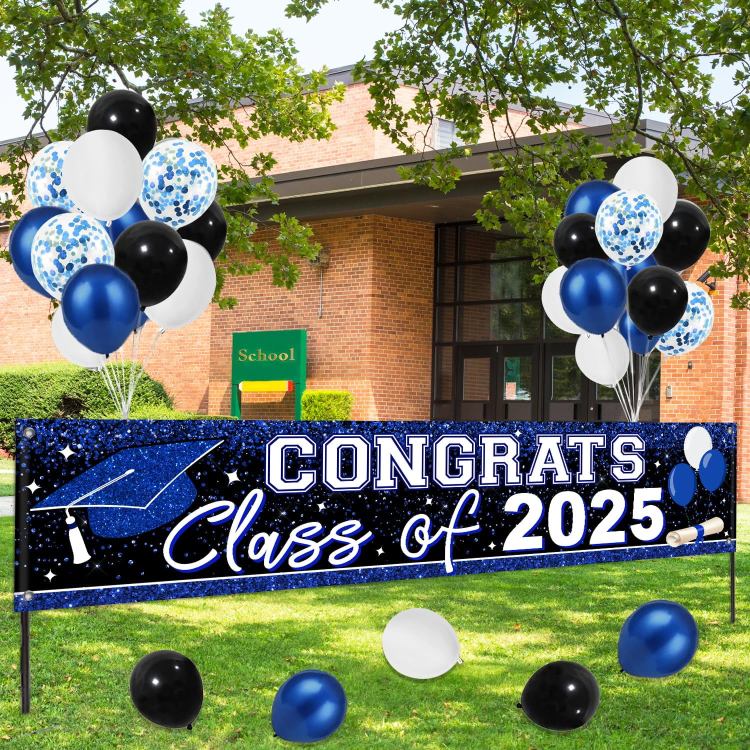 blue graduation yard sign stf9 banner party decoration class of 2025 ...