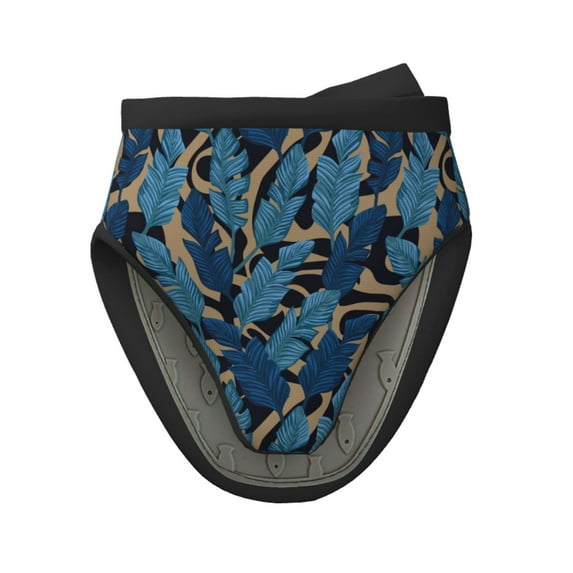blue leaves A Oven Mitts Heat Resistant, Soft Lining Silicone Mini Oven ...