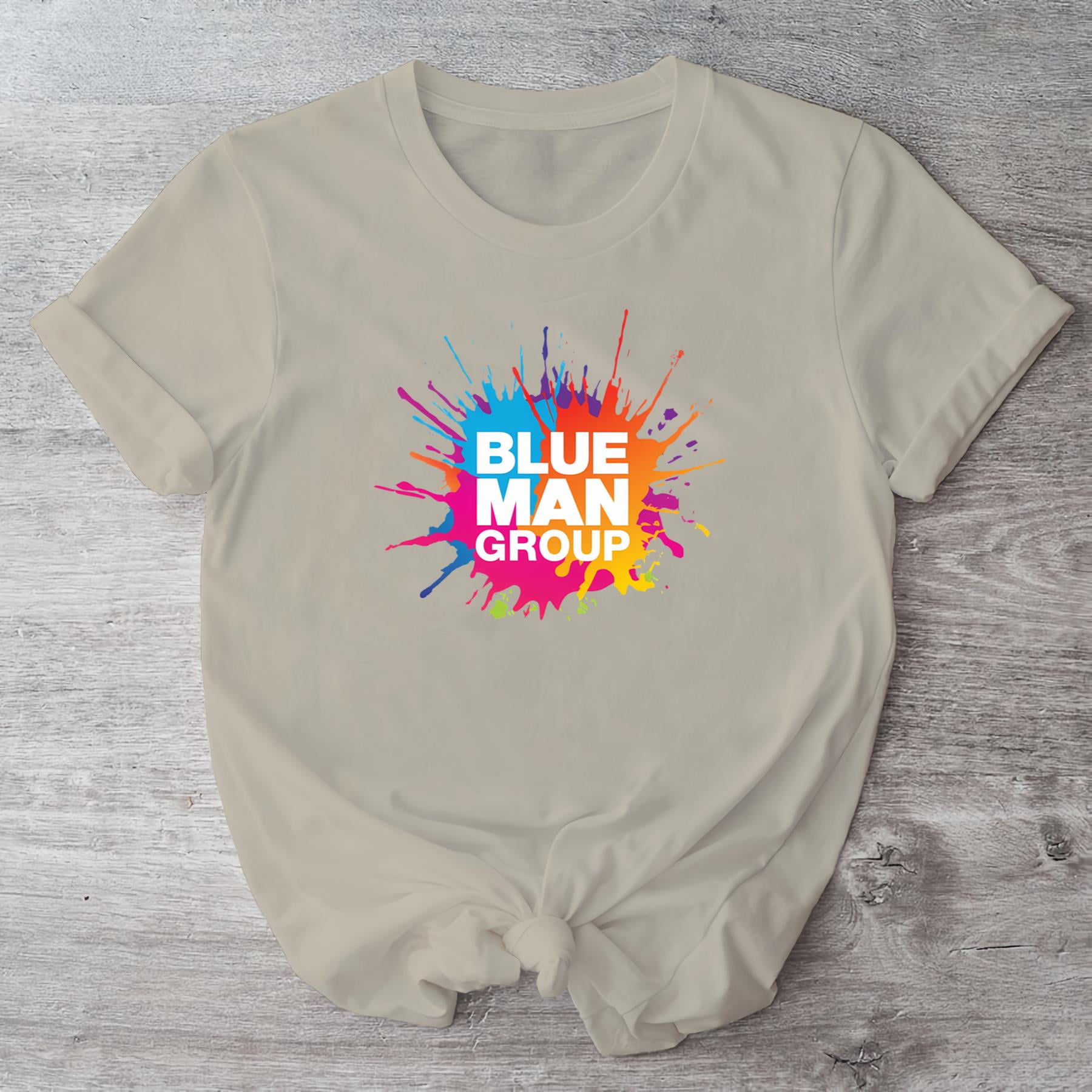 blue man group logo colorful Active Logo Men's Black T-Shirt Funny Size S to 5XL-TH40385 ...