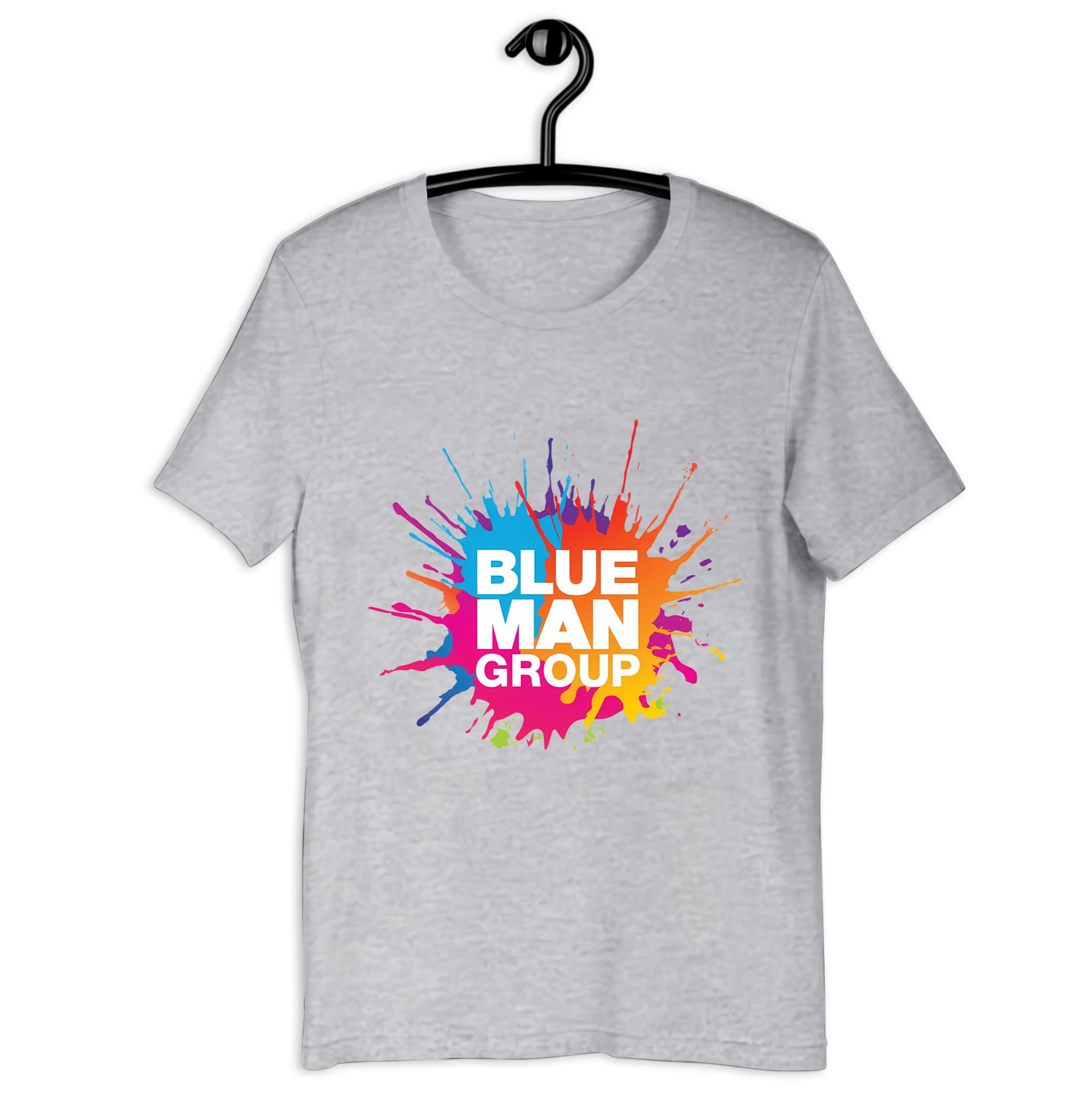 blue man group logo colorful Active Logo Men's Black T-Shirt Funny Size ...