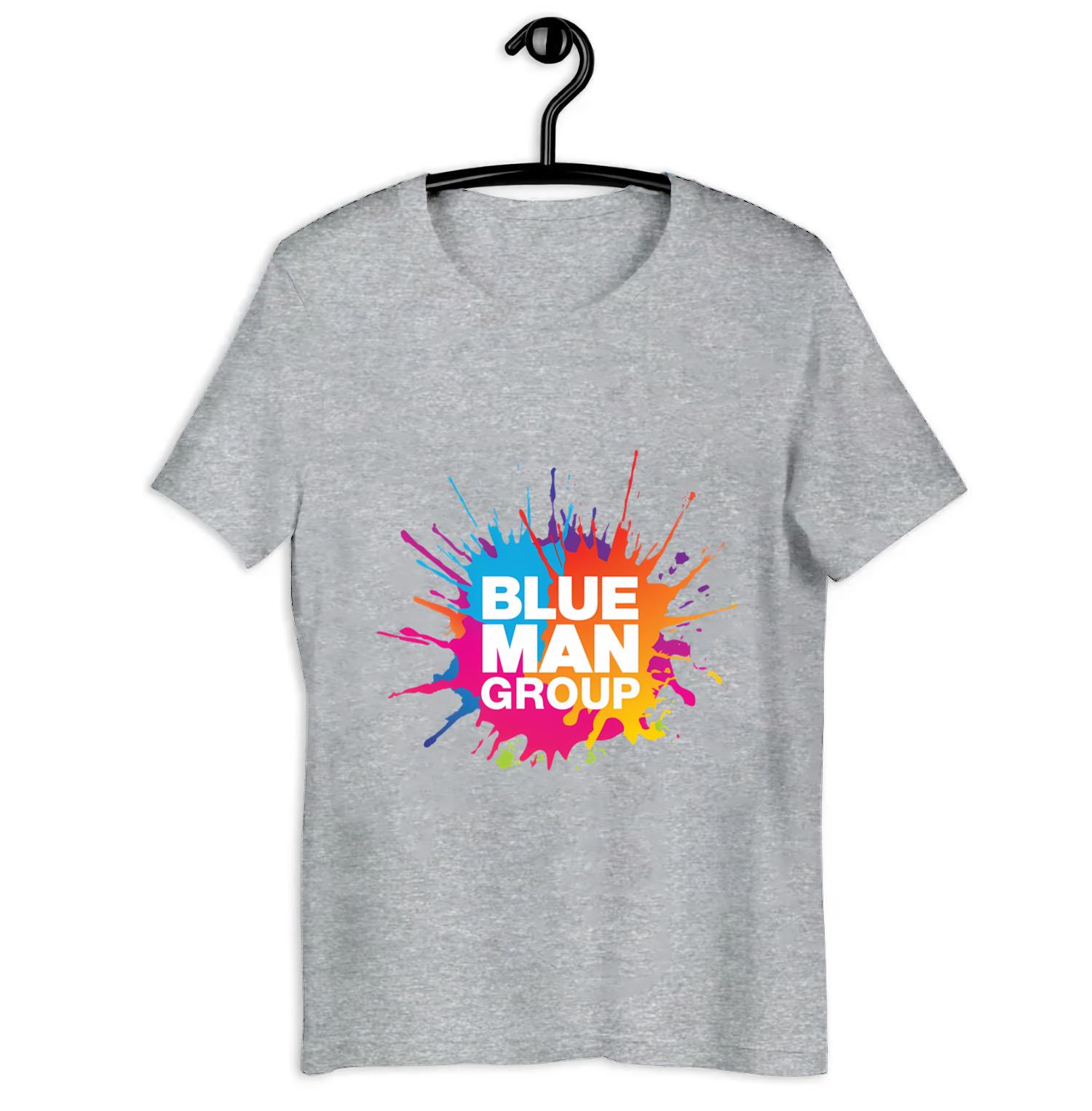 blue man group logo colorful Active Logo Men's Black T-Shirt Funny Size ...