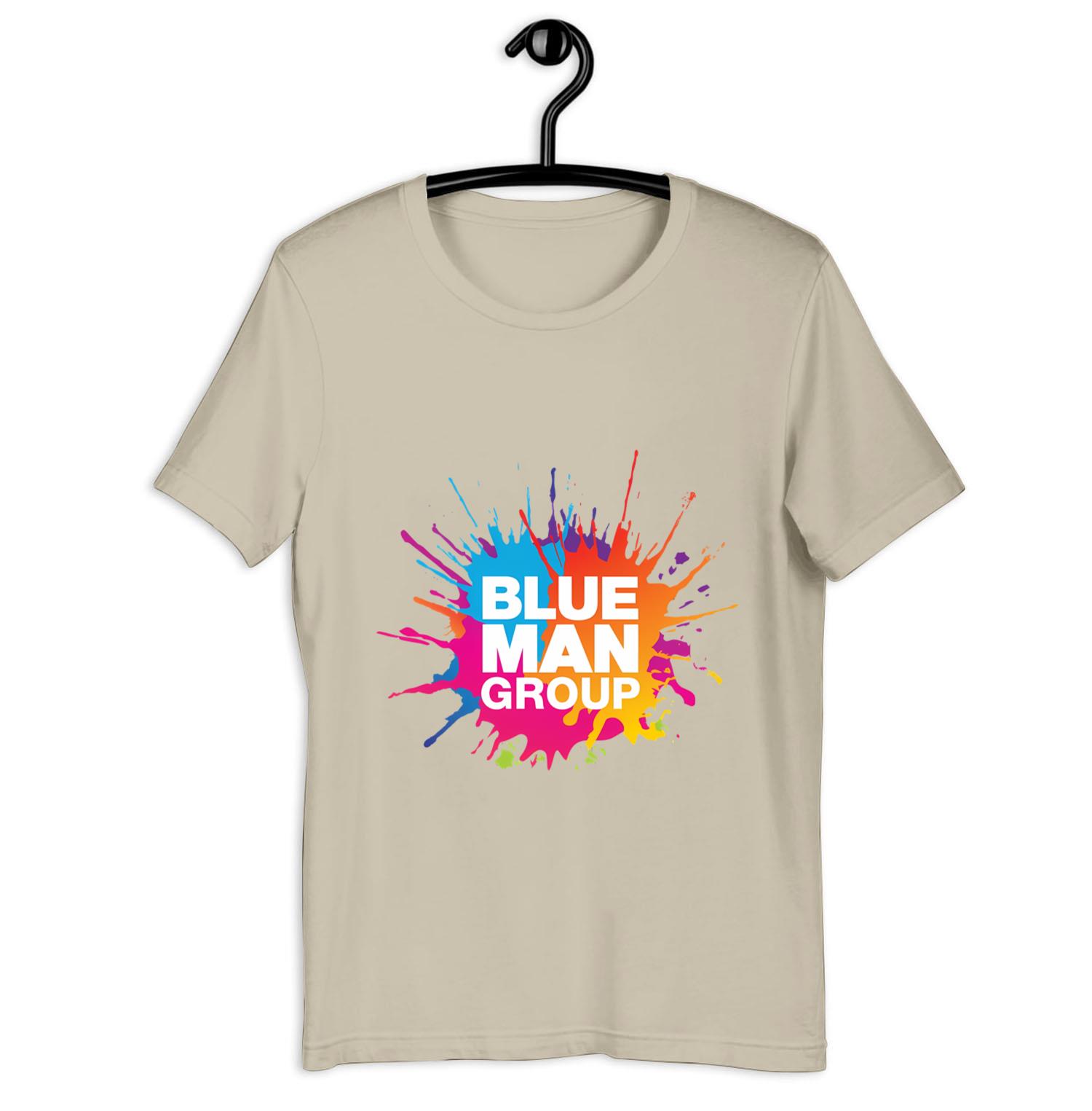 blue man group logo colorful Active Logo Men's Black T-Shirt Funny Size ...