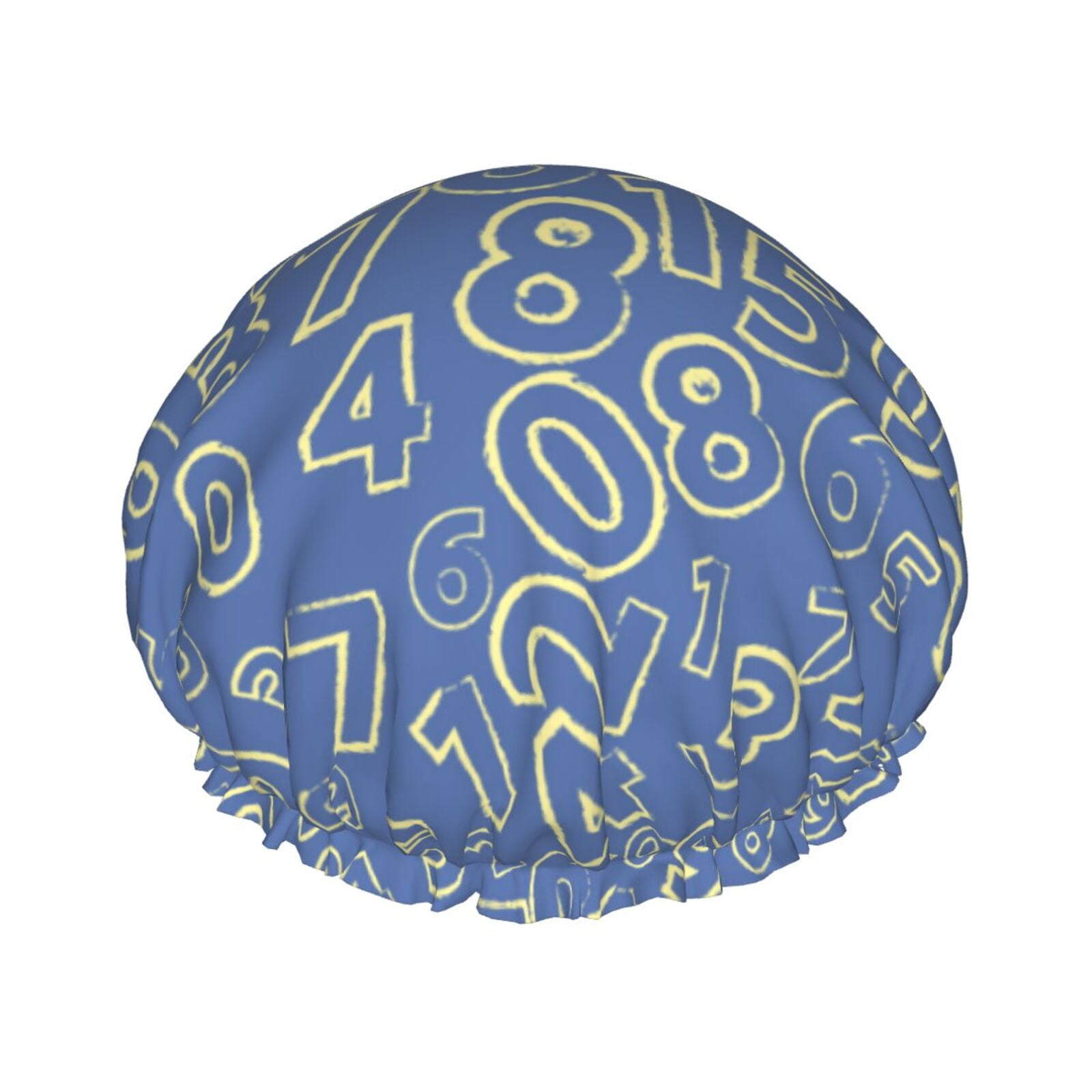 blue math number Shower Cap, Reusable Bath Hair Hat for all Hair ...