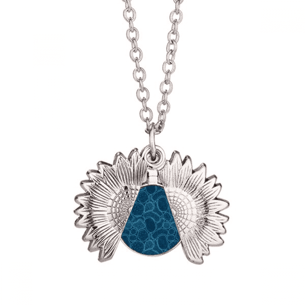 blue microscope cells structure illustration sunflower necklace pendant ...