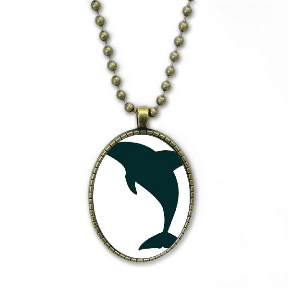 blue ocean docile cute dolphin necklace vintage chain bead pendant ...