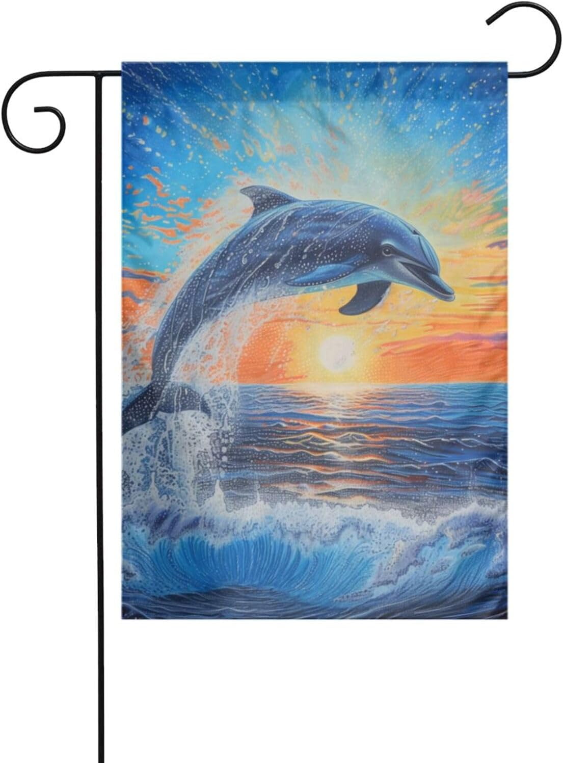 blue ocean a dolphin Garden Flags Double Sided,Garden Flags for All ...