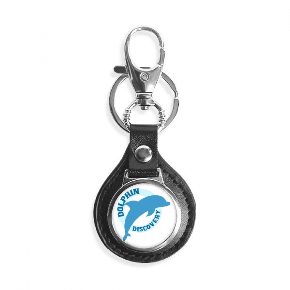 blue ocean streamline dolphin pattern key link chain keyholder finder ...