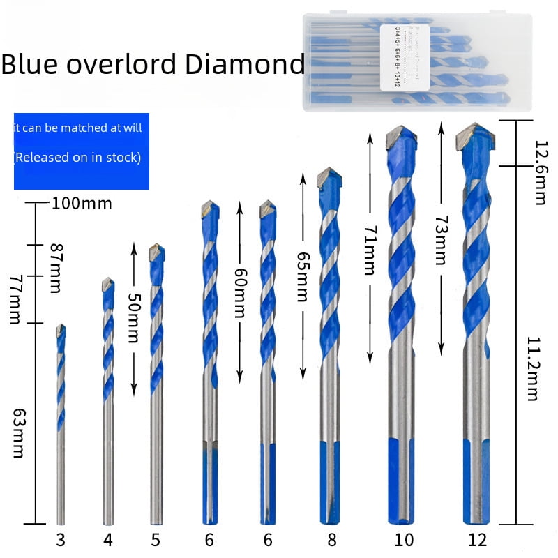 blue overlord drill set ceramic tile glass concrete hole drilling alloy ...