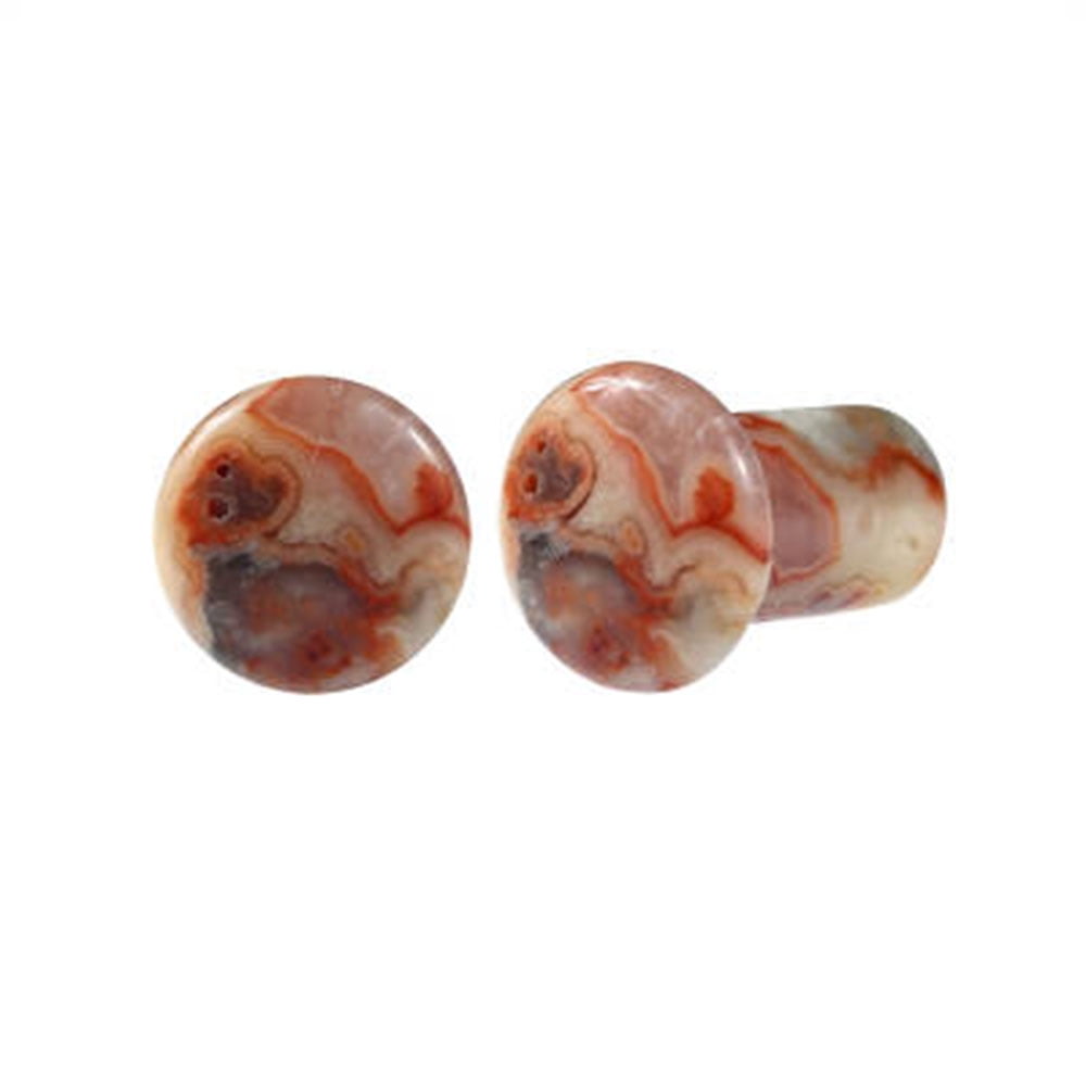 blue palm jewelry Pair of Crazy Lace Agate Single Flare Stone Ear Plugs ...