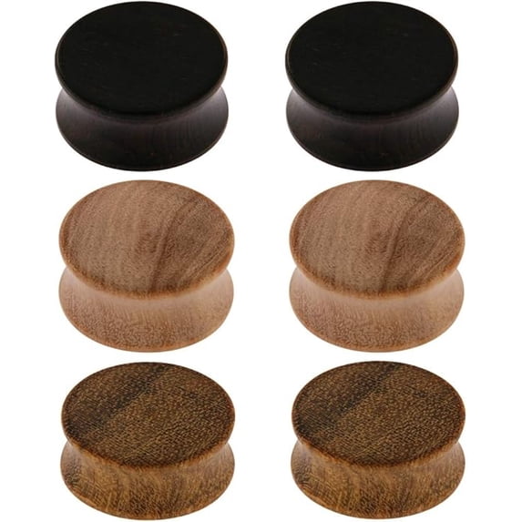 blue palm jewelry Set of 3 Pairs Organic Wood Double Flared Saddle Ear ...