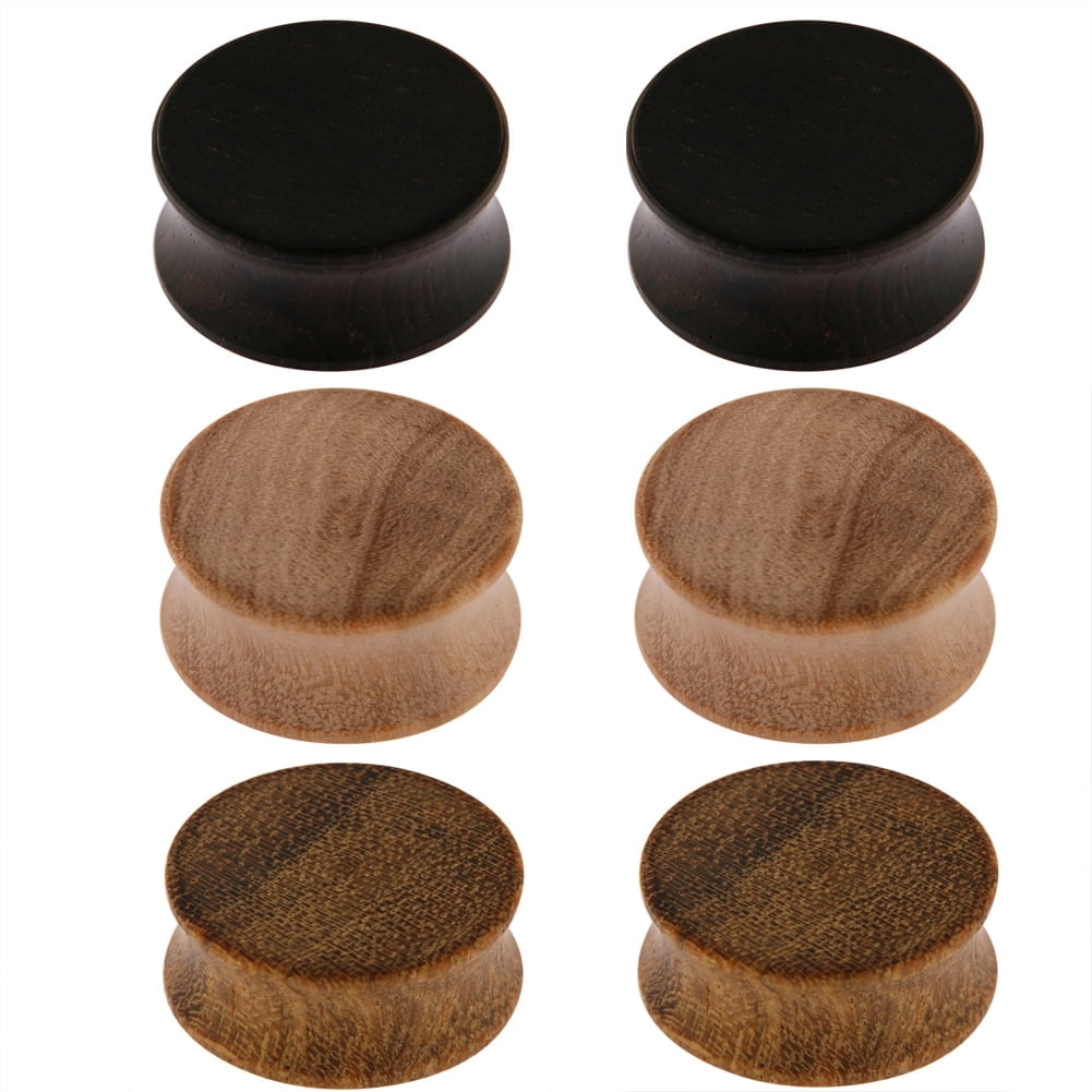 blue palm jewelry Set of 3 Pairs Organic Wood Double Flared Saddle Ear ...