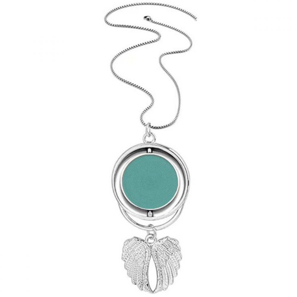 blue patterns dotted lines Pendant Angel Wings Rotating Necklace ...