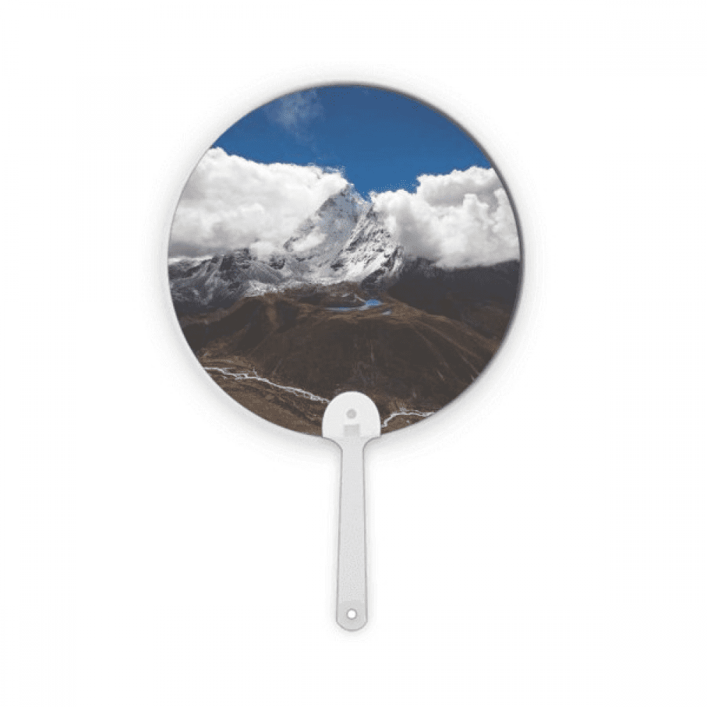 blue ry science nature scenery Plastic Round Handheld Fan Decorations ...