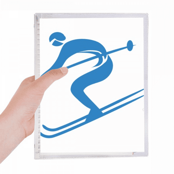 blue skiing winter sport outline notebook loose diary refillable ...