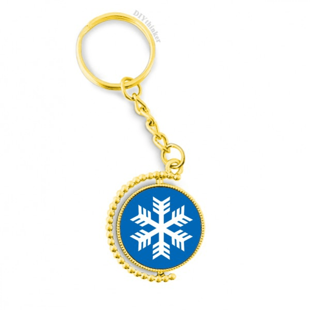 blue snowflake winter sport outline metal connector key chain accessory ...