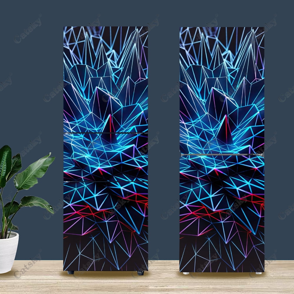 blue vector geometry Refrigerator Stickers Home r Kitchen Murals DIY ...