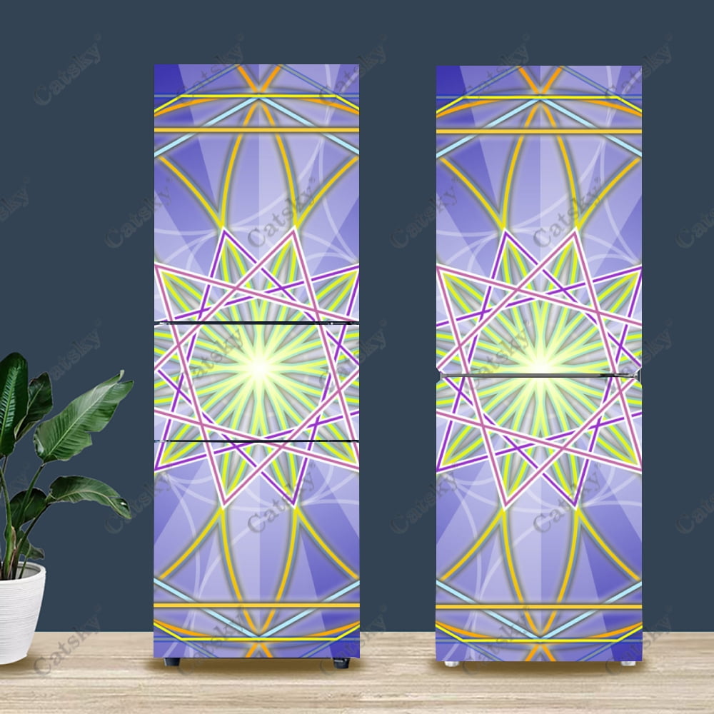 blue vector geometry Refrigerator Stickers Home r Kitchen Murals DIY ...