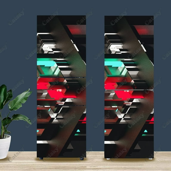 blue vector geometry Refrigerator Stickers Home r Kitchen Murals DIY ...