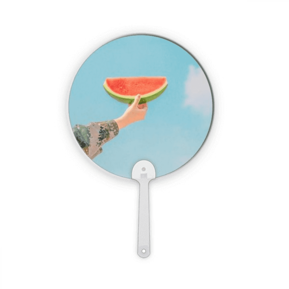 blue watermelon science nature scenery Plastic Round Handheld Fan ...