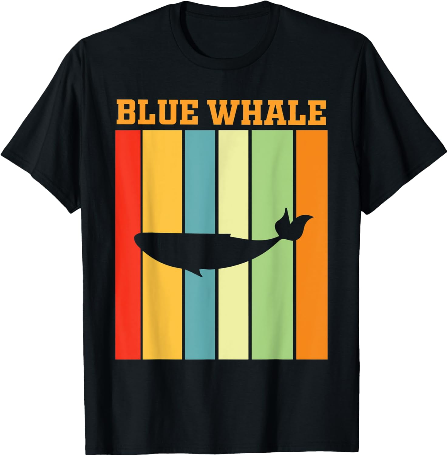 blue whale Shadow silhouette in Retro Colors T-Shirt men and women can ...