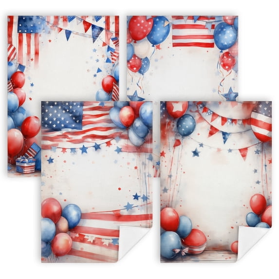 blue and white kitchen towels A watercolor painting of red white and ...