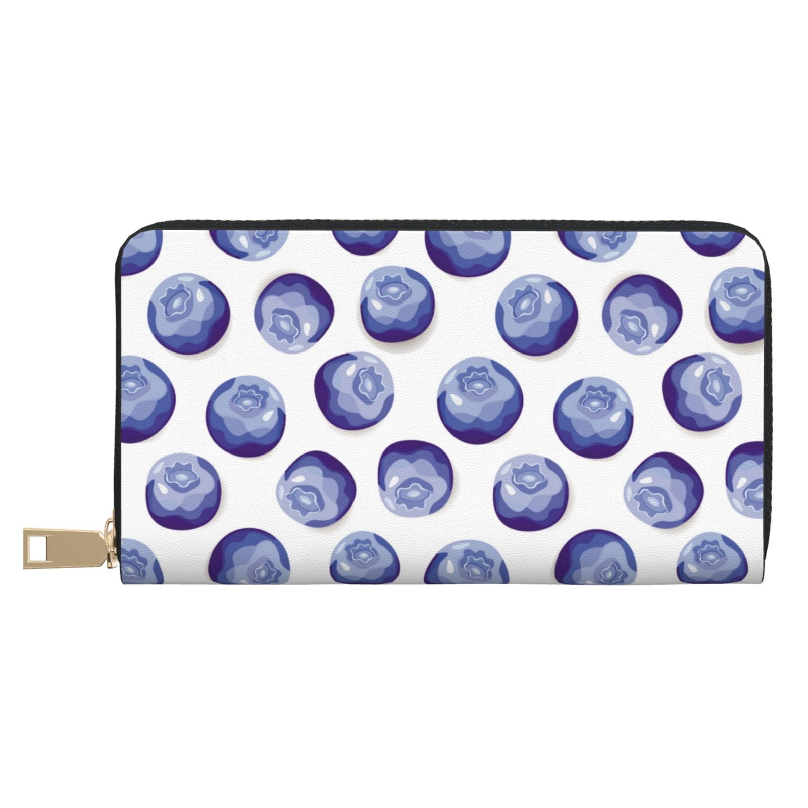 blueberry pattern A Wallet Women, Leather Bifold Multi Card Wallet ...