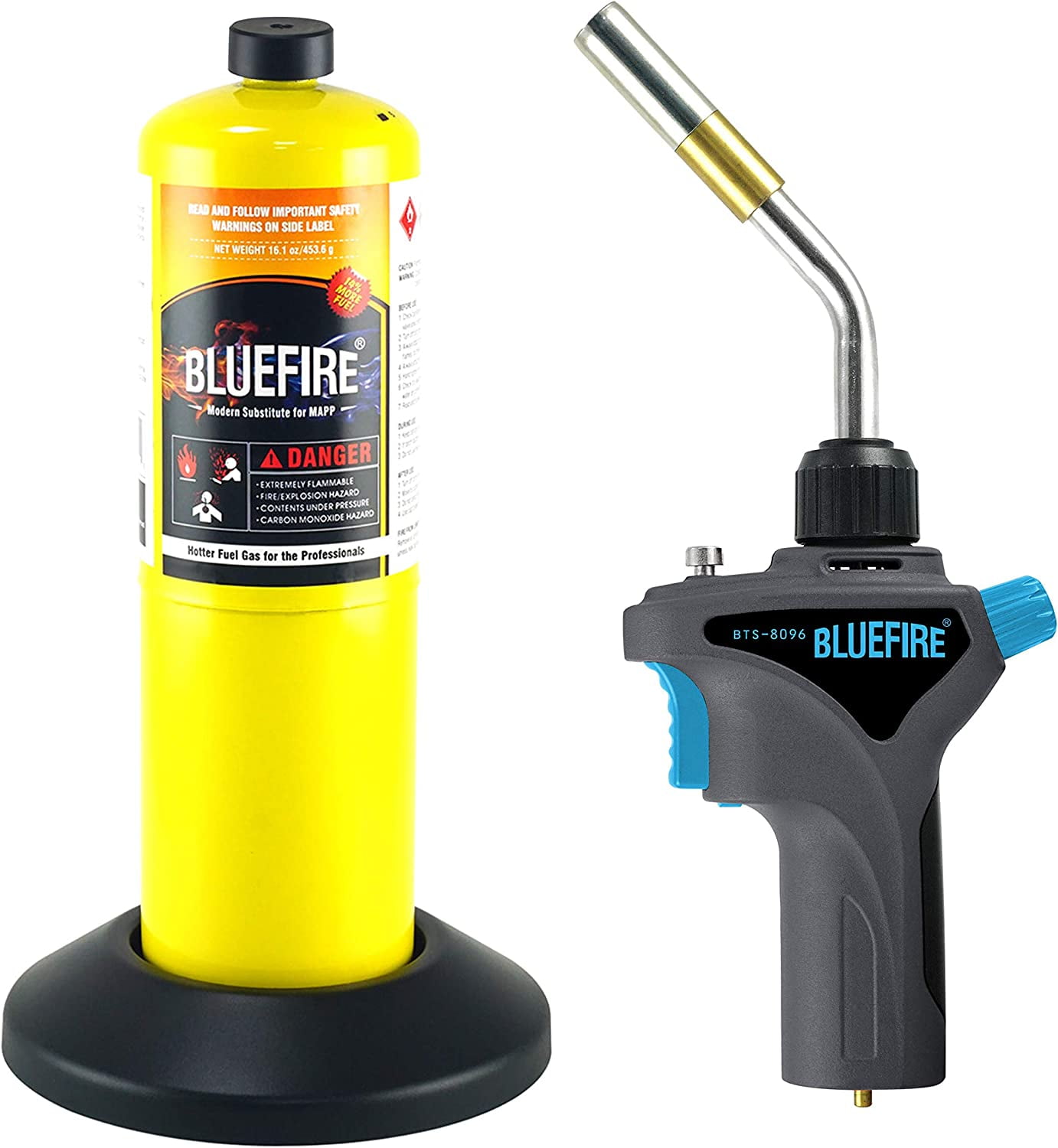 BLUEFIRE Metal Handle Swirl Flame Gas Welding Torch,Replaceable Tube ...