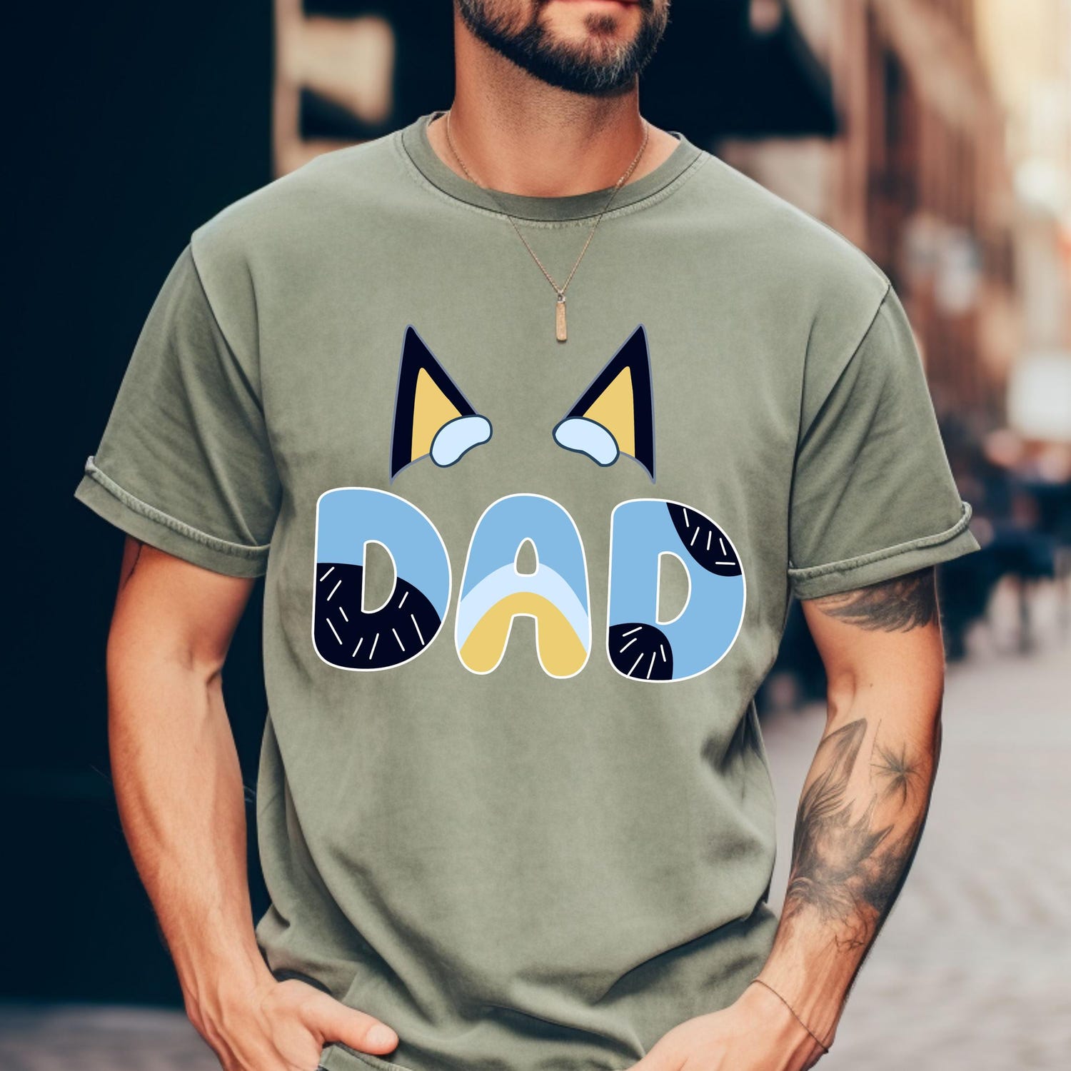 bluey Dad Inspired T-Shirt – Funny Dad Graphic Tee – Cool Cartoon ...