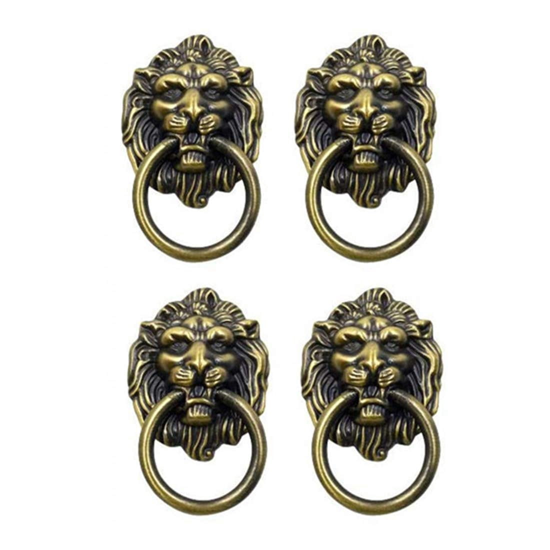 bnafes 4 Pack Cabinet Knobs Pulls Lion Head Ring Pulls Handle for ...