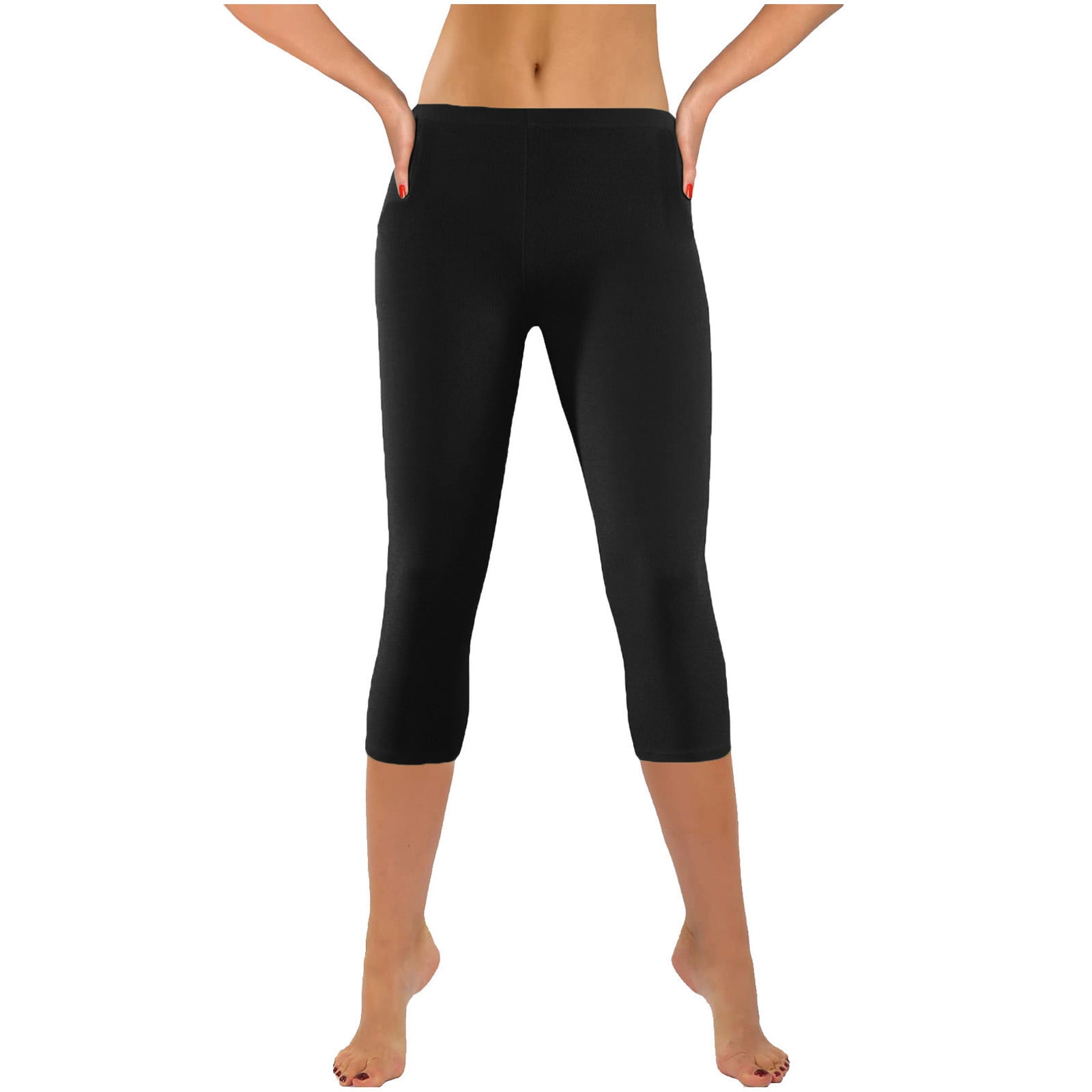 bnaln 3/4 Leggings with Pockets Women High Waisted Tummy Control ...