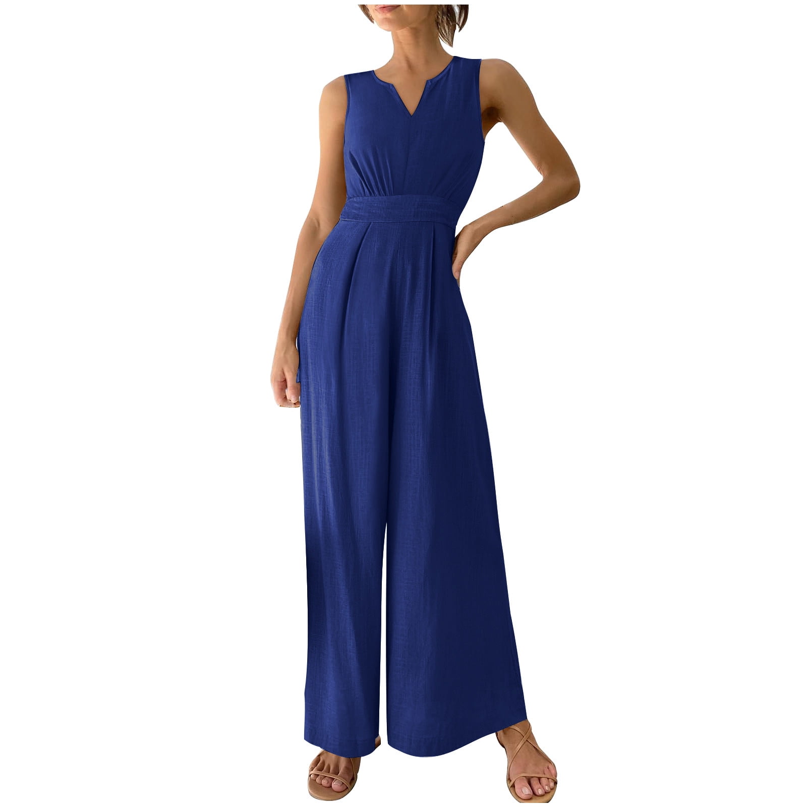 bnaln Ladies Jumpsuit Loose Fit Overalls Flowy Playsuits Baggy Wedding ...