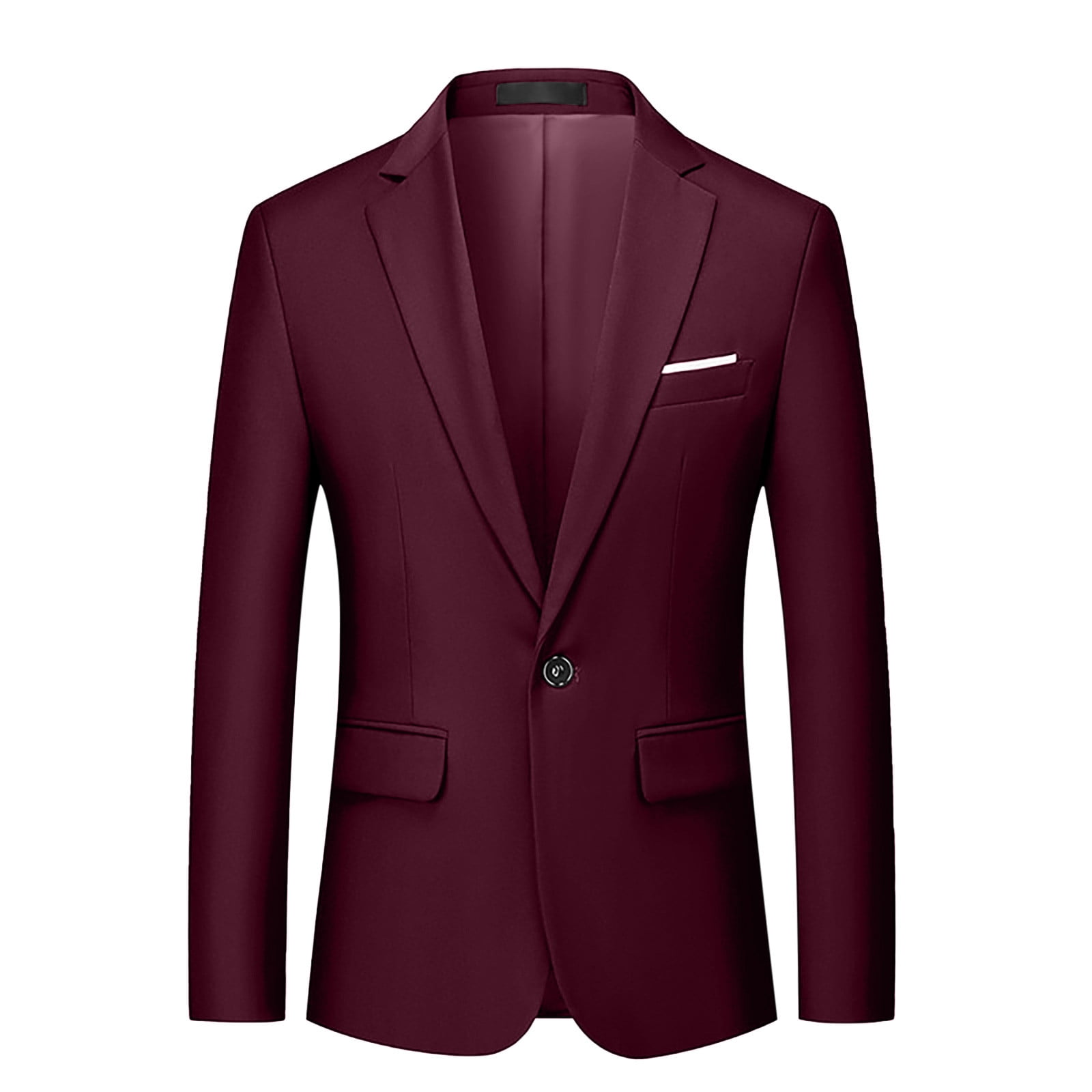 bnaln Men's Suits & Blazers One Button Suit Jacket Elegant Solid Color ...