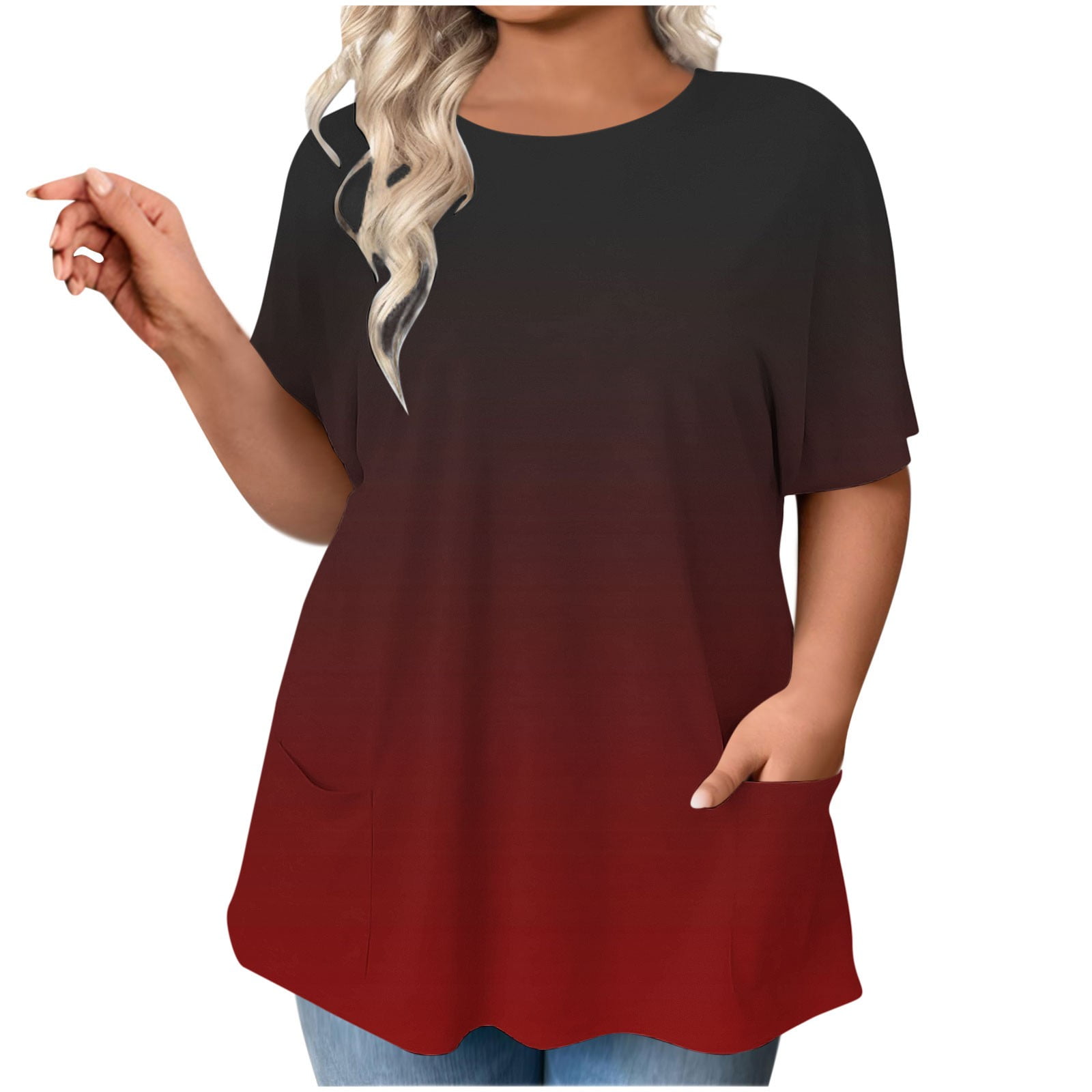 bnaln Plus Size Tops for Women Clearance Womens Oversized T Shirts ...