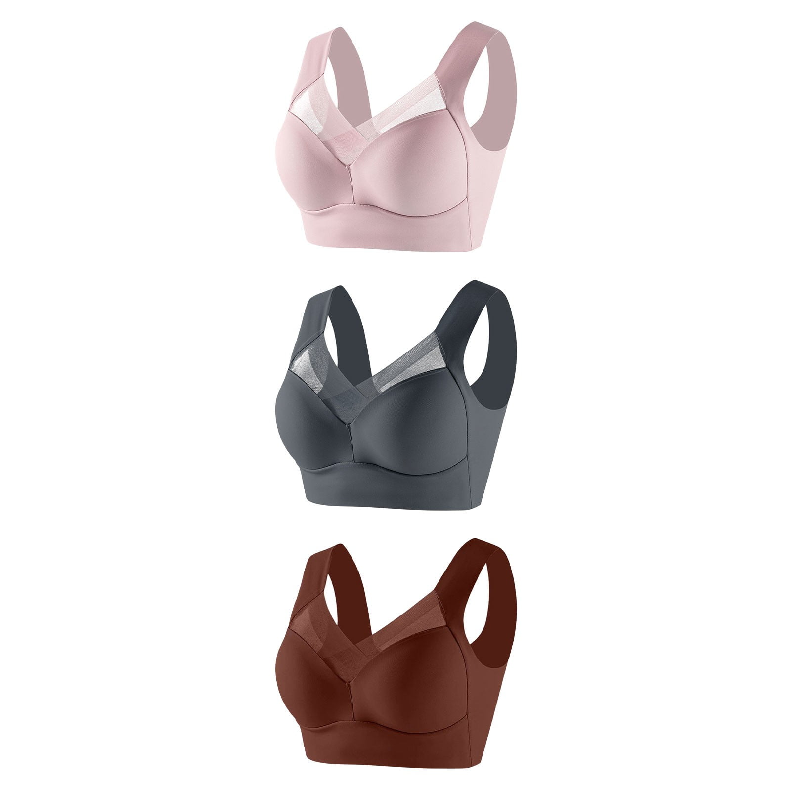 bnaln Push Up Bras for Women 3PC Wireless Bralettes push up Nursing ...