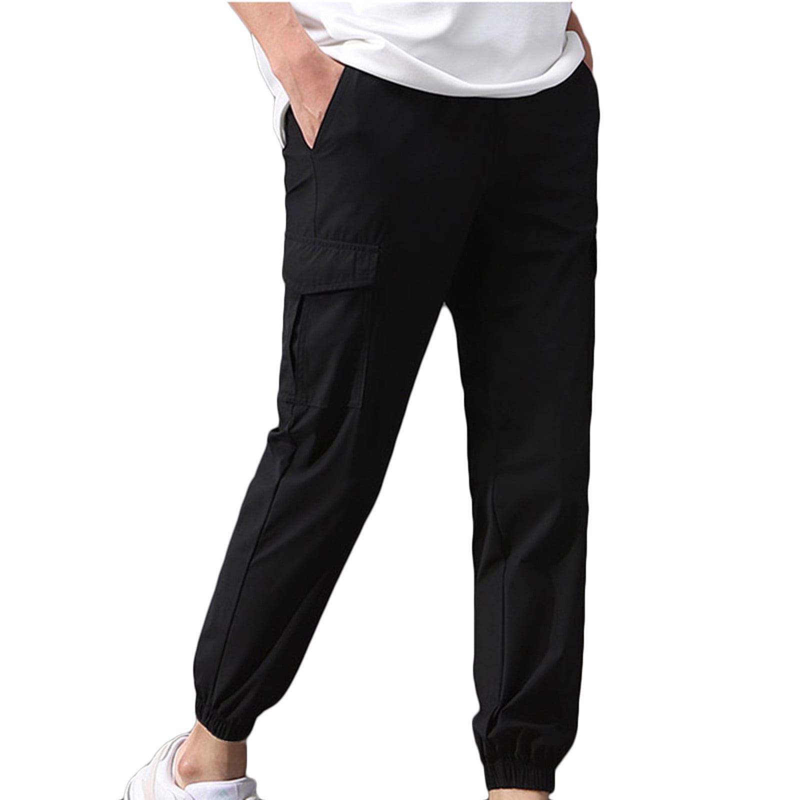 bnaln Sweatpants for Men Long Casual Cropped Skinny Slim Fit Stretch ...