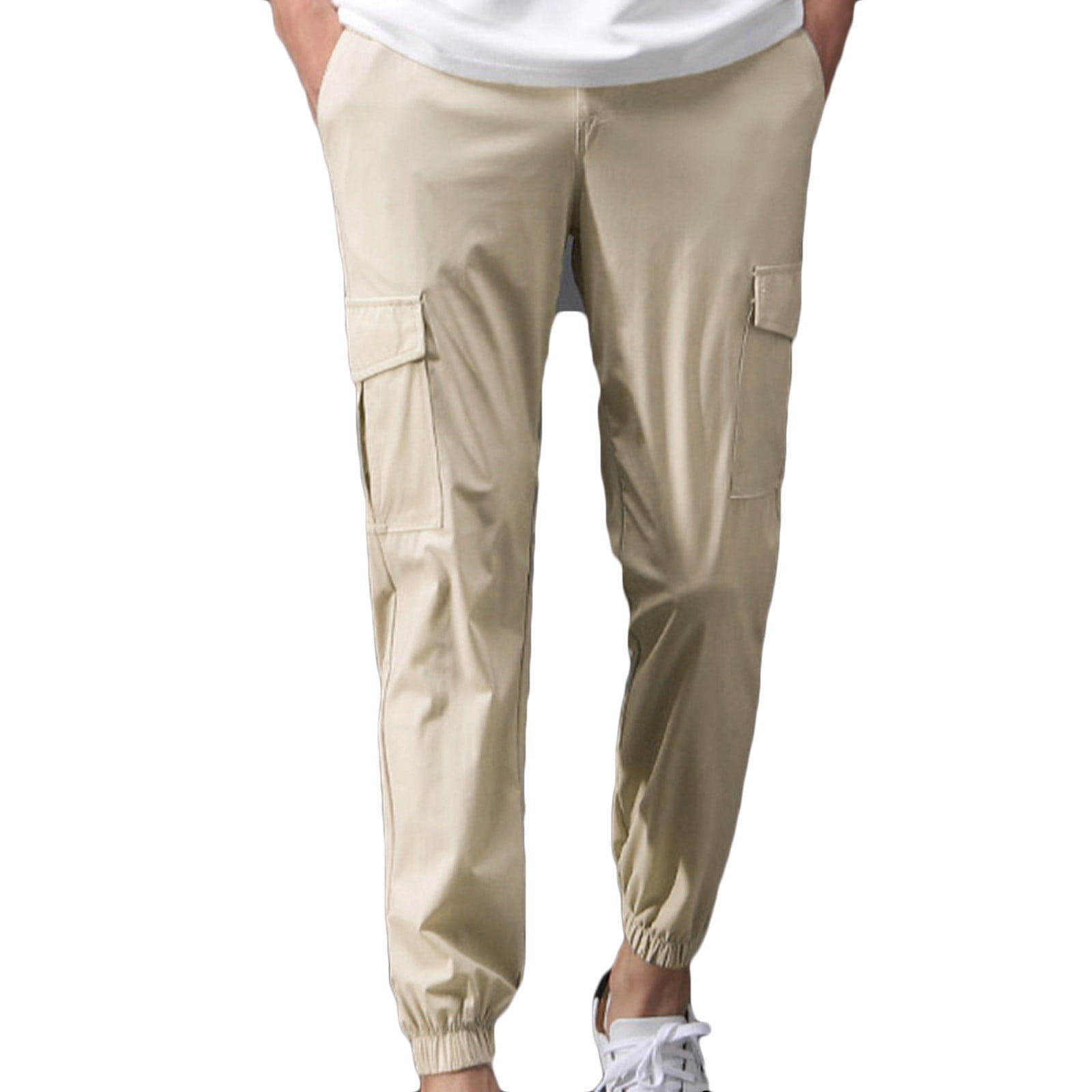 bnaln Sweatpants for Men Long Casual Cropped Skinny Slim Fit Stretch ...