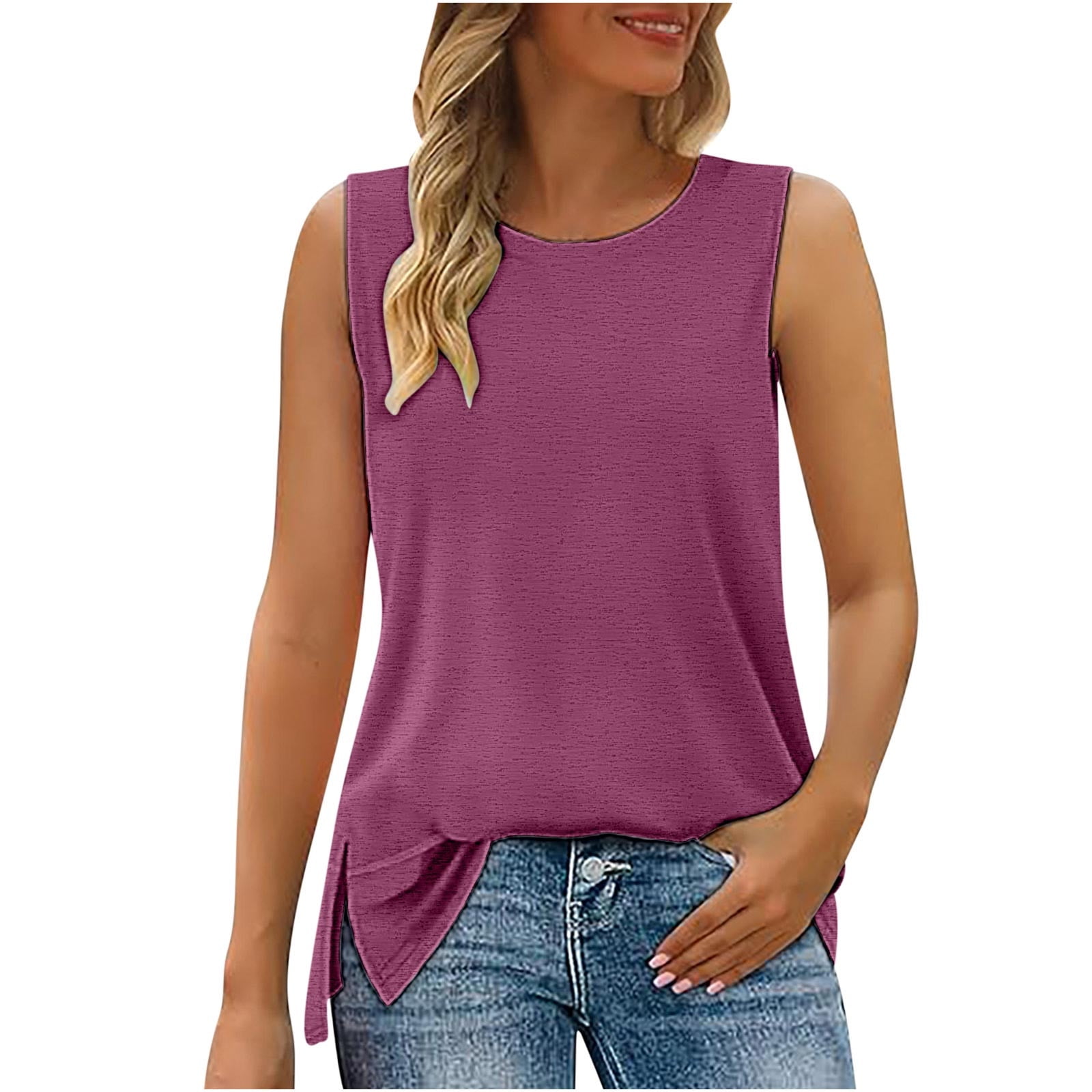bnaln Tank Tops for Women Clearance Womens Loose Fit Casual Flowy Basic ...