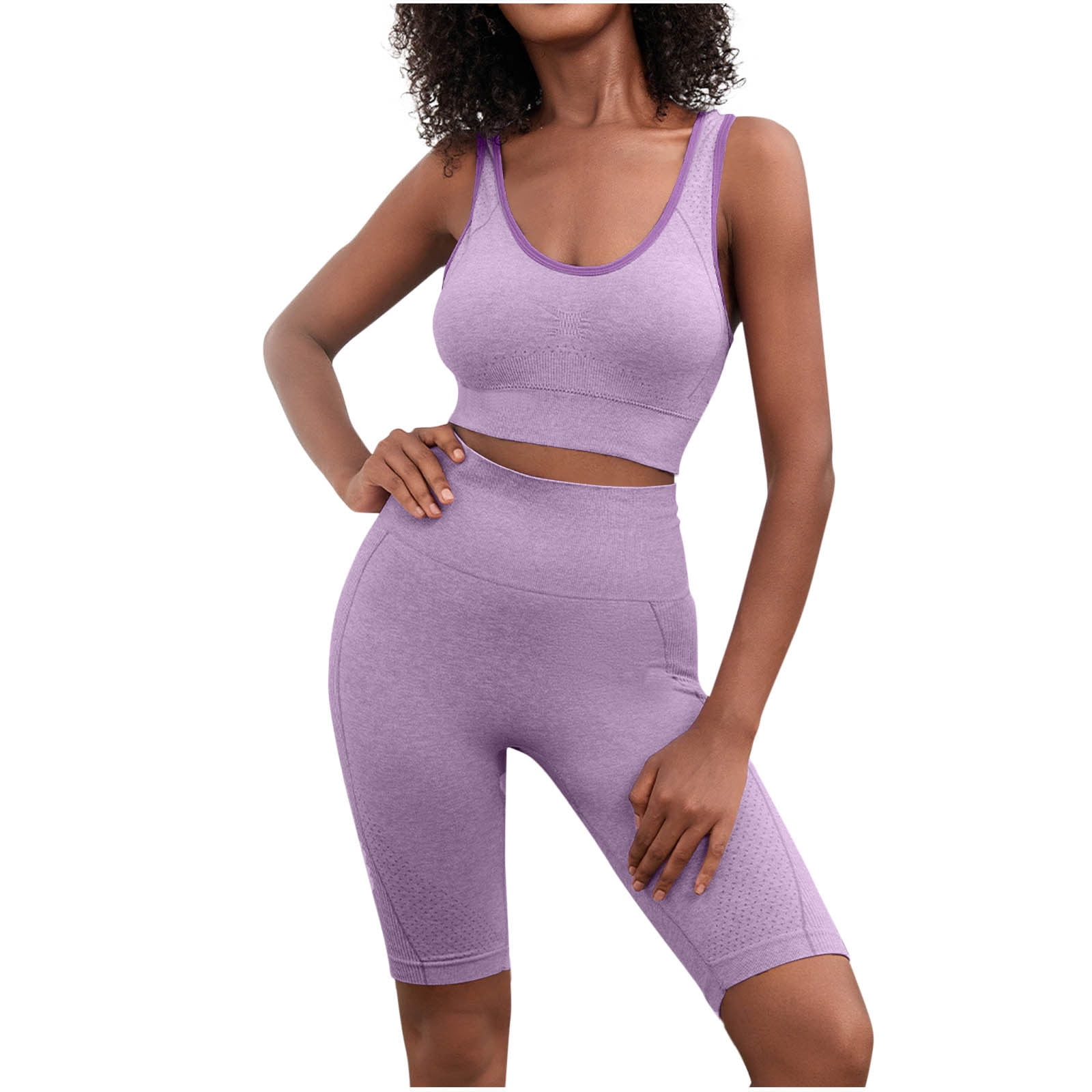 bnaln Two Piece Sets for Women Summer Outfits Workout Sets Sports Bra ...